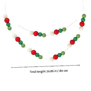 BESTOYARD Fur Ball Hanging String Christmas Decorations Felt Ball Garland Fireplace Decor Pom Pom String Christmas Hanging Bunting Ornament Christmas Tree Garland Christmas Wall Garland