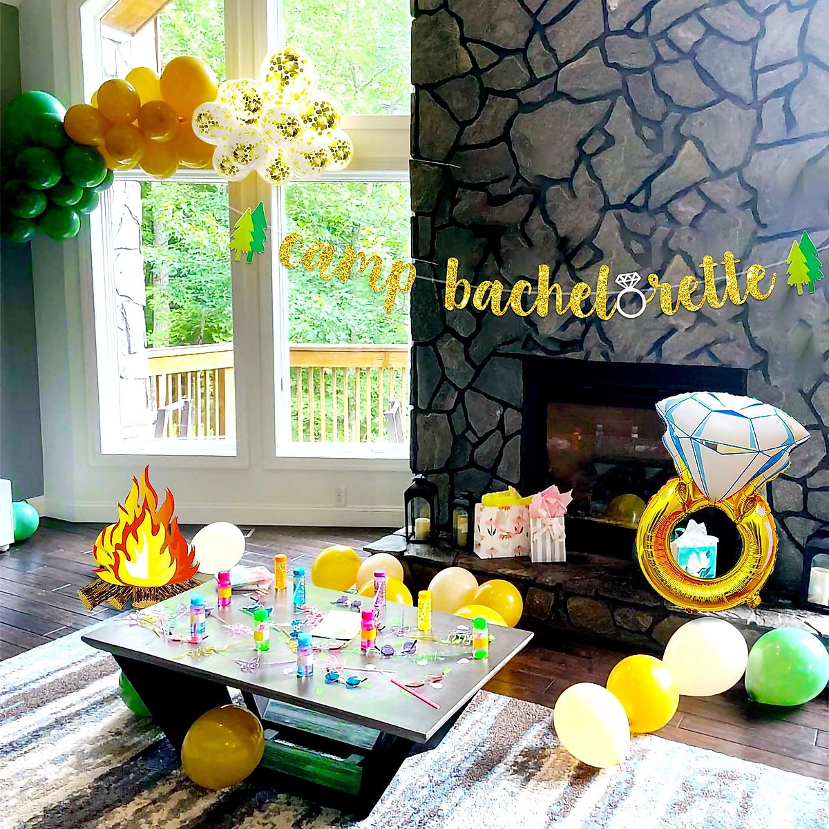 23 PCS Camp Bachelorette Decorations Balloons Banner Camping Bachelorette Banner for Mountain Camp Bachelorette Bridal Shower Wedding Engagement