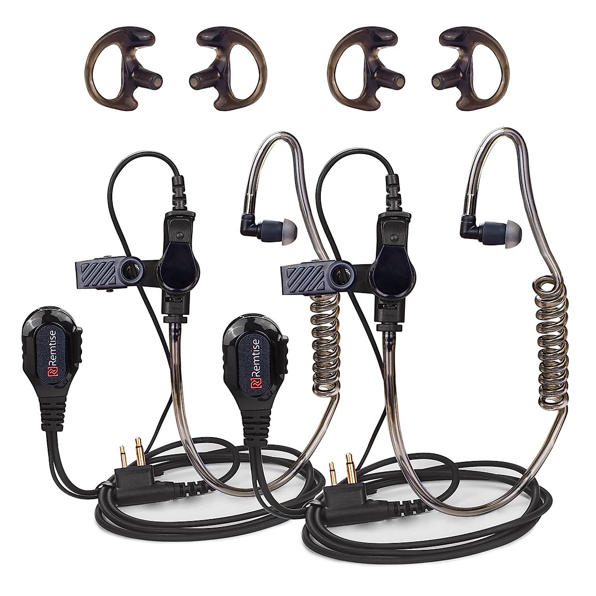 Acoustic Tube Earpiece with Mic for Motorola Walkie Talkies, Surveillance Headset and PTT Compatible with Motorola 2 Way Radios BPR40/CP/CLS/DTR/PR/RDU/RMU Series (Black)