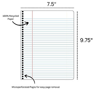 Decomposition Leafy Perch College Ruled Spiral Notebook - 9.75 x 7.5 Journal with 160 Lined Pages - 100% Recycled Paper - Notebooks for School Supplies, Home & Office - Made in USA