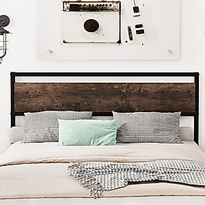 TXIYEAN Headboard Only Sturdy Wood Headboard with Metal Slat Rustic Headboard Easy Assembly, Twin, Twin XL/Queen/King (King)