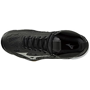 Mizuno Men's Wave Momentum Mid Volleyball Shoe, blacksilver, 16 D US