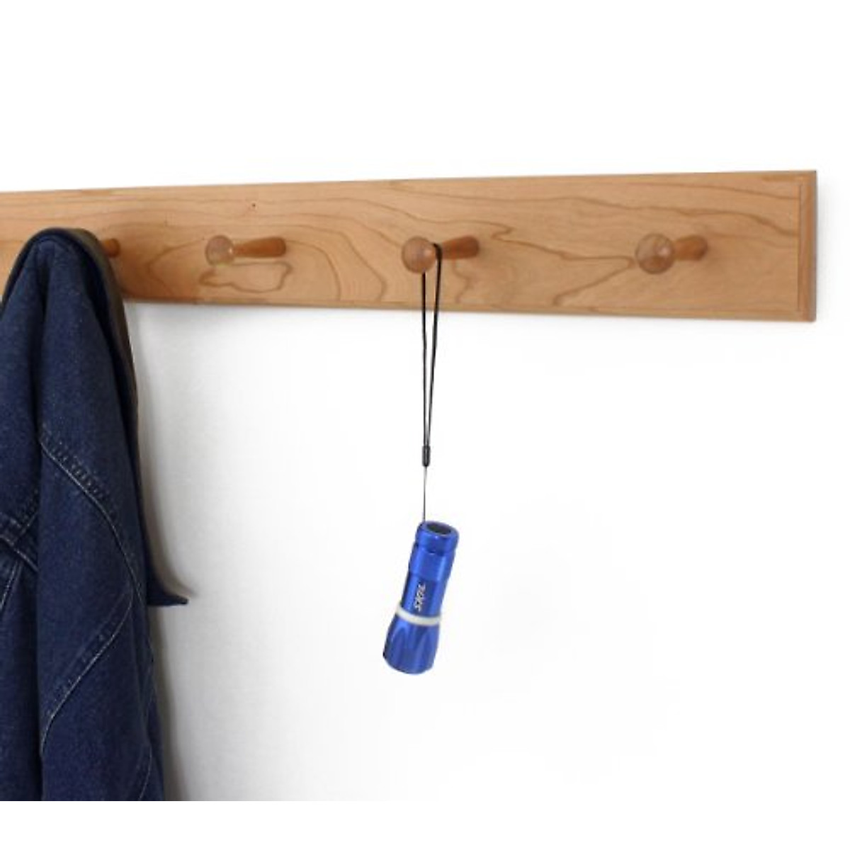 Solid Cherry Shaker Peg Racks (Natural, 18" x 3.5" with 3 pegs)