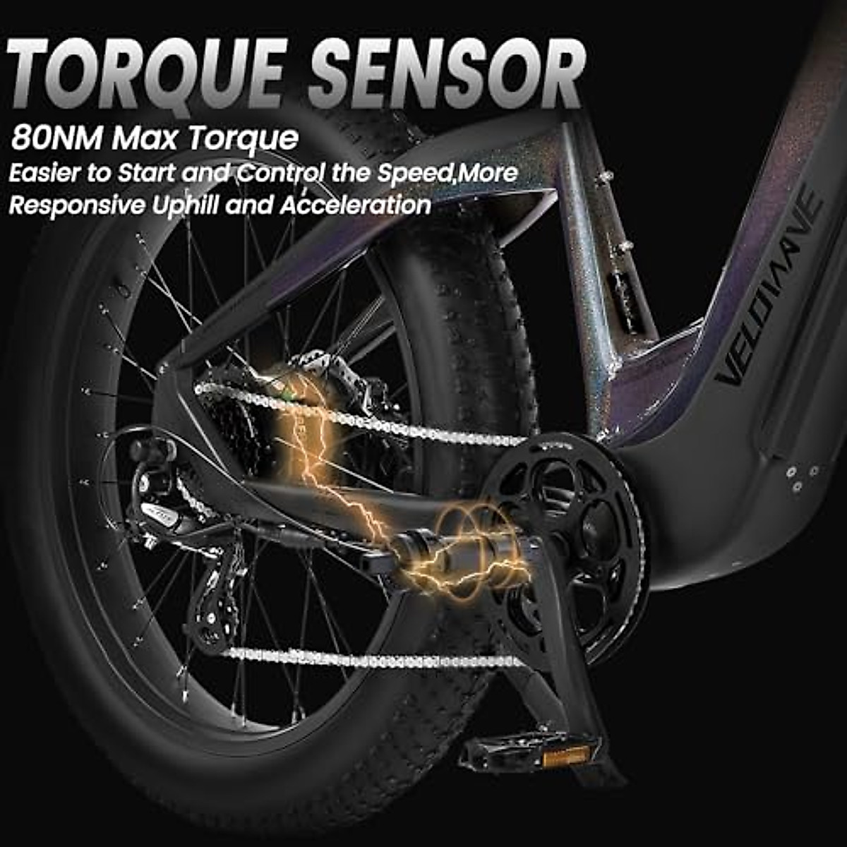 VELOWAVE Grace 2.0 48V 20AH Electric Bike for Adults 750W Bafang Motor Ebike with Fender Shimano 7-Speed 26" x 4.0 Fat Tire Step-Thru Electric Bicycle (Black/Grey)