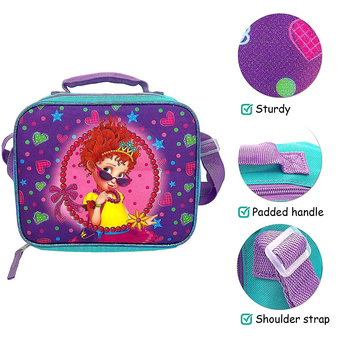 Zak Designs, UPD, Fancy Nancy, Nintendo Rectangle Lunch Bag, small, Fancy Nancy Teal