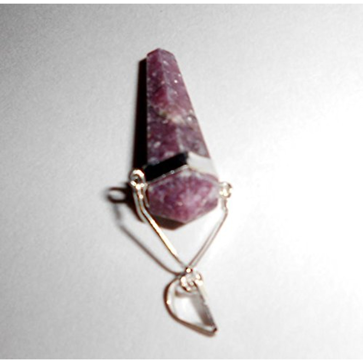 Sublime Gifts Premium Lepidolite Crystal Healing Cut Gemstone Point Pendant with Decorative Swinging Silver Metal Bail