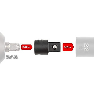 TEKTON 3/8 Inch Drive (F) x 1/2 Inch (M) Impact Adapter | SIA14102