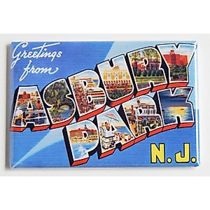 Greetings from Asbury Park New Jersey Fridge Magnet (2 x 3 inches)