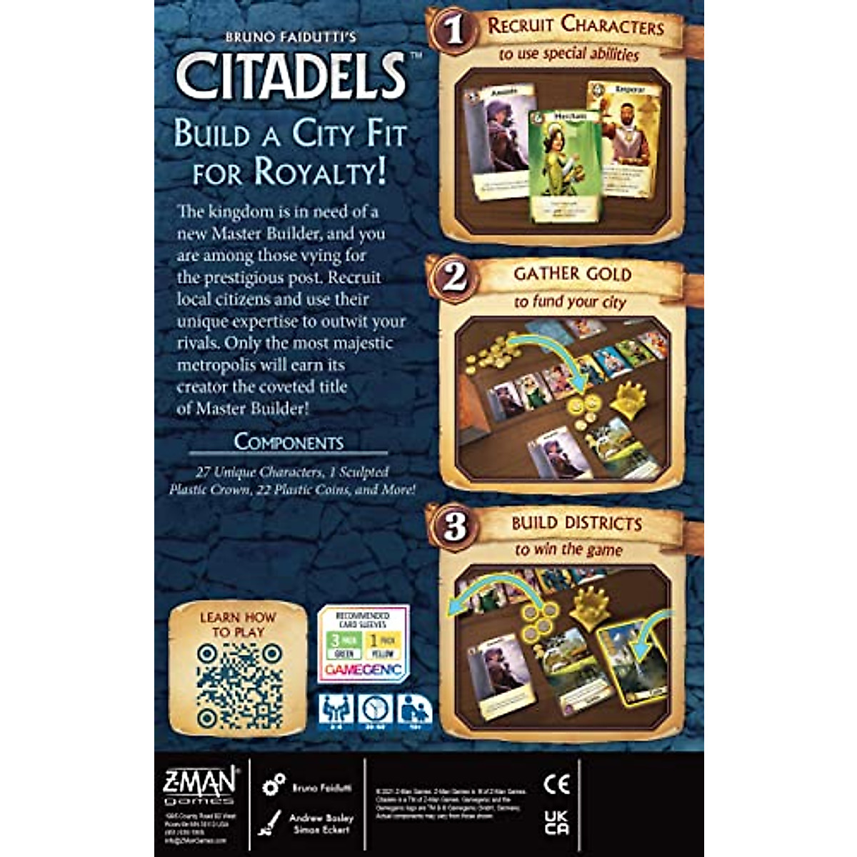 Citadels Revised Edition Board Game - Master Builder Showdown! Medieval Strategy Game for Kids & Adults, Ages 10+, 2-8 Players, 30-60 Min Playtime, Made by Z-Man Games