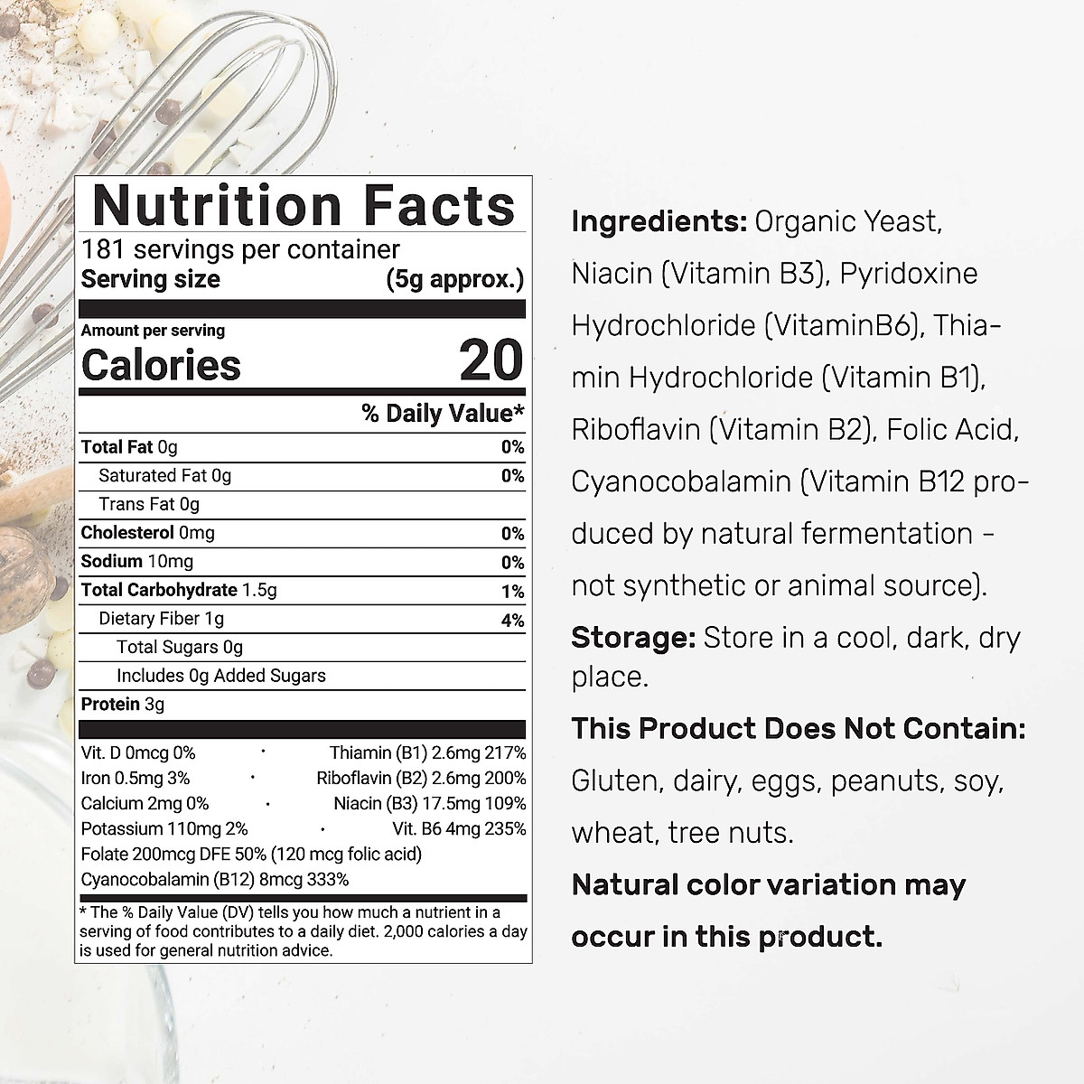 DEAL SUPPLEMENT Organic Fortified Nutritional Yeast Flakes, 2lbs – High Protein & Vitamin B Complex Source – Vegan Cheese Substitute for Baking, Cooking, & Seasoning – Dairy Free, Gluten Free