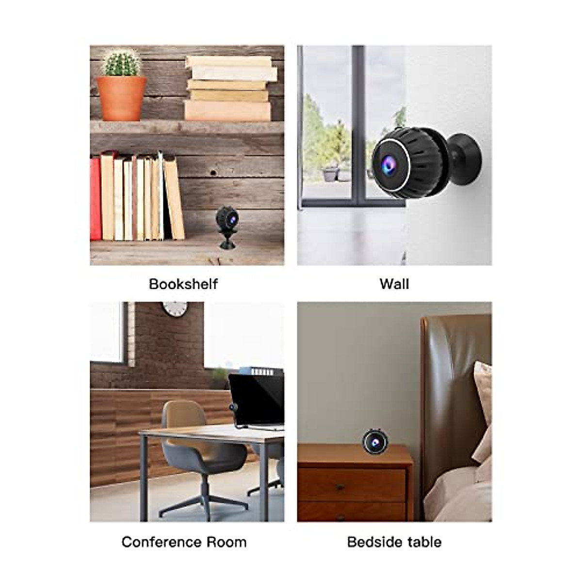 Xmasneed Mini WiFi Spy Camera 1080P, Wireless Hidden Spy Cam Video Recording Live Feed, Home Security Nanny Camera/Auto Night Vision/Motion Activated Alarm(2021 Upgraded Phone APP) (Black)