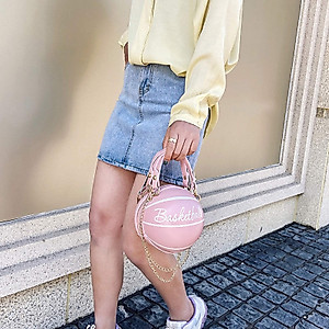 VALICLUD Crossbody Bag Round Basketball Shaped Handbag Novelty Purse Circle Shoulder Bag for Women