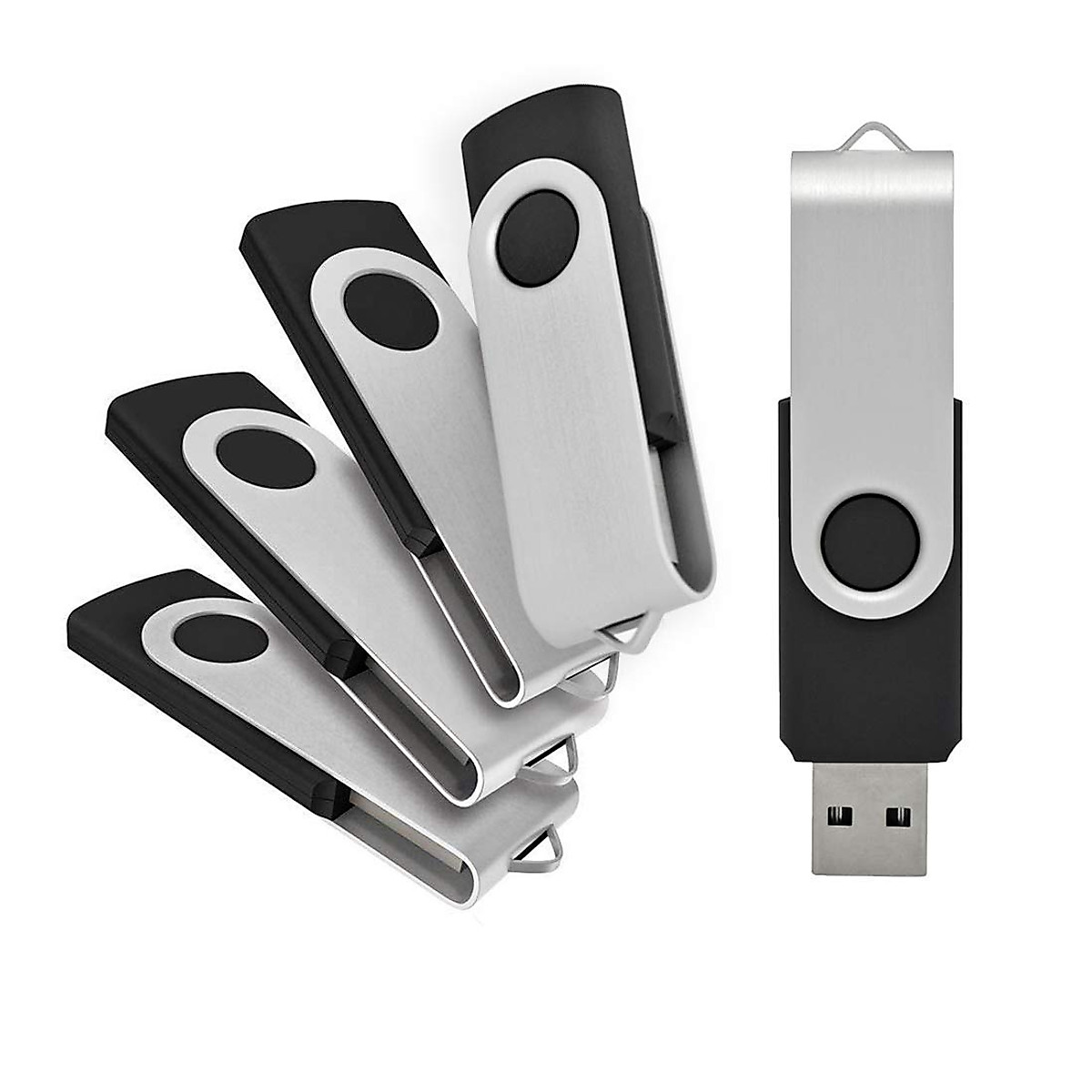 USA, (Black) Wholesale 10 Pack U Disk Bulk Pack USB Flash Drives Swivel Thumb Drive Memory Stick (10 Pack - 16MB (Not GB))