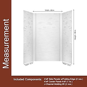 From Plain To Beautiful In Hours 133-VERSA-KIT Versa Tile Tub and Shower Wall Panels Surround, Gloss White, 96 Square Feet
