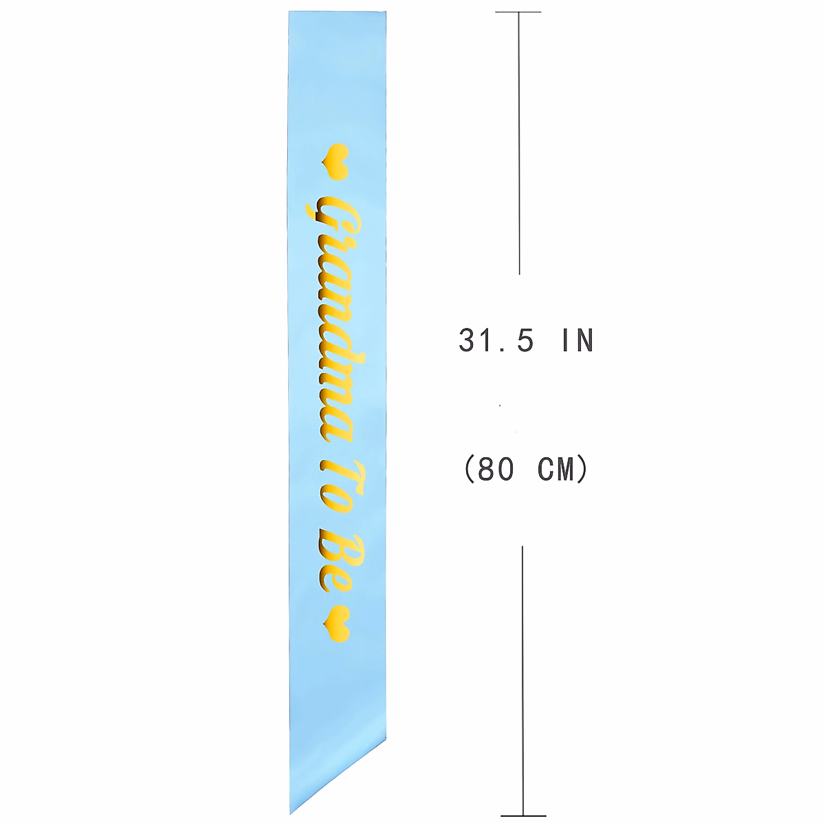 Grandma to be Sash, Light Blue Satin with Gold Font with Heart, Best Baby Shower Decorations Grandmother Gifts, Baby Boy Or Girl Neutral