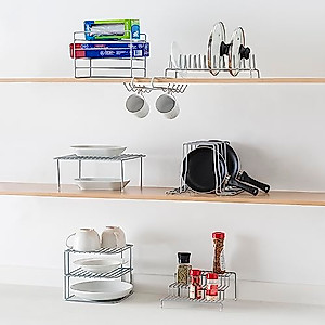 Home Basics W 3 Tier Heavy Duty Kitchen Countertop or Cabinet Organizer for Food Wrap, Foil, Wax Parchment Paper, Plastic Bags, Silver