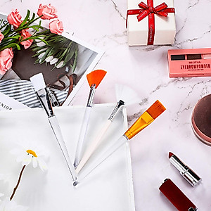 16 Pieces Face Mask Fan Brush Applicator Set Includes Soft Facial Fan Brush Esthetician Face Mask Brush Cosmetic Makeup Tools for Eyelash Extension(6 Inches long,Simple)