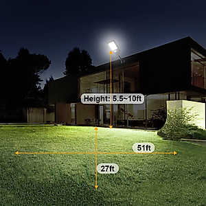 WERISE 100W Solar Lights Outdoor Motion Sensor 8000 Lumens Dusk to Dawn Solar Street Light Outdoor with IP65 Waterproof 6500k Super Bright Flood Light Solar Powered for Parking Lot,Street,Backyard