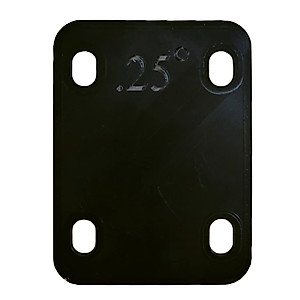 TUOREN Guitar Neck Shims 3Pcs 0.25°, 0.5°, and 1°Degree Nylon Gasket for Guitar and Bass Bolt-on Neck Repair 3 x 2.2inch Black (Black)