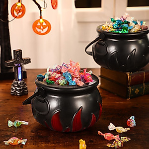 BESPORTBLE 2pcs Halloween Candy Bowls Party Candy Jars Pot and Bucket Candy Containers Plastic Black Witch Cauldron Candy Holders for Cauldron Halloween Party Favor Decor