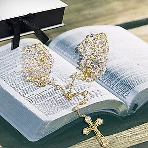 Lazo Para Boda,Wedding Lasso for Ceremony Gift,Rosario Lazos Para Boda Catolica,Lazos Para Bodas De Iglesia Para Novios,Lasso for Wedding Ceremony, Wedding Crystal Rosary,Lazo De Bodas Para Los Novios