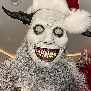 QPQEQTQ Scary Halloween Mask Evil Smiling Demons Mask Realistic Latex Cosplay Costume Mask Party Props Halloween Decorations