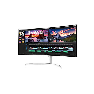LG 38BN95C-W 38 Inch UltraWide QHD+ IPS Curved Monitor with Thunderbolt 3 Connectivity, White/Silver (Renewed)