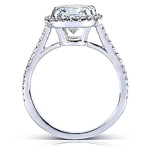 Kobelli Forever One (D-F) Moissanite Engagement Ring 2 1/4 ctw 14k White Gold, Size 6.5
