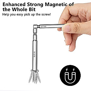 MulWark Hex Head Allen Wrench Drill Bit Set 33pcs (11pc Metric, 11pc SAE, 11pc Tamperproof Torx), 2.3" Long 1/4" Diameter Quick Release Shank Magnetic Screwdriver Bit Set for Assembling Furniture