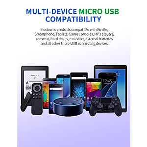 JIUWFOX Micro USB Android Charger Cable [2-Pack 4ft+6ft], Light Up Micro USB Charging Cable for Samsung Galaxy S7 Edge S6 S5 J7 J7V J5 J3, Moto E6 E5 E4, LG K40 K20, Xbox, PS4