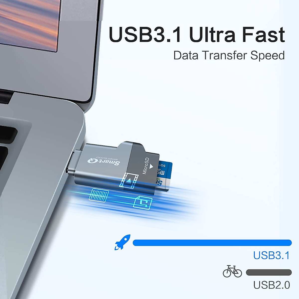 C356 Type-C MicroSD Card Reader with USB 3.0 Super Speed Technology, Supports MicroSDXC, MicroSDHC, and MicroSD for Window, Mac OS X and Andriod (Midnight Grey)