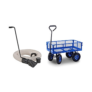 G Wood Chipper Shredder Mulcher Leaf Vacuum Kit & Landworks Lawn & Garden Utility Cart/Beach Wagon
