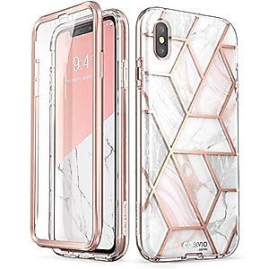 i-Blason Cosmo Full-Body Case for iPhone Xs/ iPhone X Case 2018 Release, Marble, 5.8"