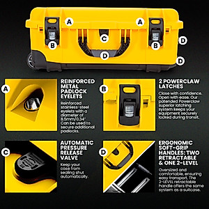 Nanuk 935 Pro Photo Kit – Waterproof Travel Camera Hard Case with Padded Dividers and Wheels, 22” x 14” x 9” - Dustproof and Impact Resistant, Airline Carry-On Approved – Yellow