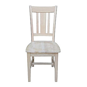 International Concepts Pair of Slat Back Chairs, Unfinished