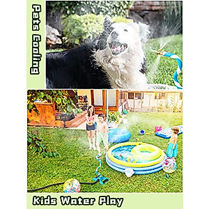 YuYo Mister Stand for Outside Patio, Portable Water Mister Outdoor 1.5FT Tubing with 3 Brass Nozzles, Standing Misting Cooling System for BBQ Patio Pool Water Playing Party