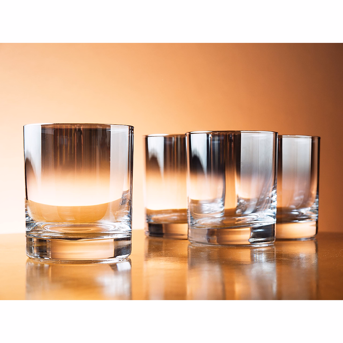 Barski Glass - Double Old Fashioned - Tumblers - Smoked - for Whiskey - Bourbon - Water - Beverage - Drinking Glasses - Set of 4-10 Oz. - Made in Europe