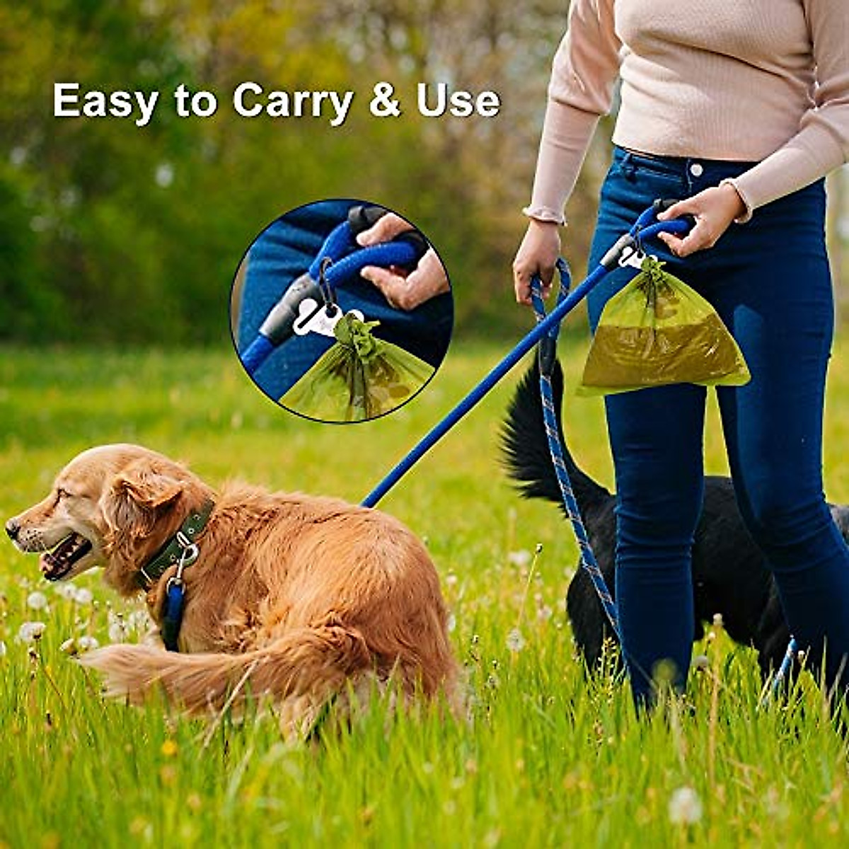 2PCS Dog Poop Bag Holder, Waste Bag Holder, Dog Poop Bag Carrier, Hand Free Holder, Metal Holder