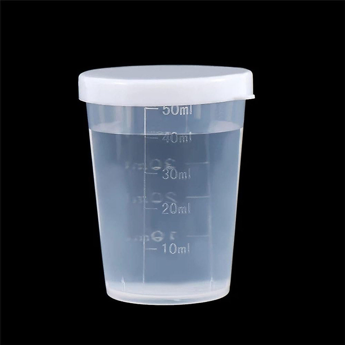 HUAXIUZH 10Pcs 50ml Plastic Transparent Measuring Cups With Lid Test Calibration Liquid Container Measuring Tools