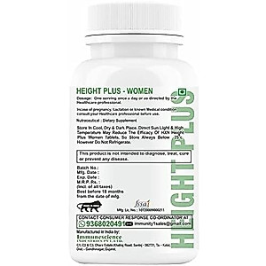 JEVR Height Increase Medicine for Women Enriched with Essential Amino Acids, and Ayurvedic Superfoods for Women- 60 Tablets (Pack 1)