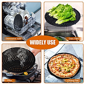 Silicone Splatter Screen for Frying Pan 13”, Foldable Grease Splatter Guard Heat Resistant Oil Splash Guard - Stop Hot Oil Splatter, Pan Strainer, Pan Cover, Non Stick, Multi-Use, Black