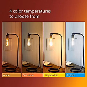 Philips LED Vintage Flicker-Free Amber Spiral ST19, Dimmable, Eye Comfort Technology, 300 Lumen, Amber (2000), 4.4W=40W, Title 20 Certified, E26 Base, 4PK (573963)