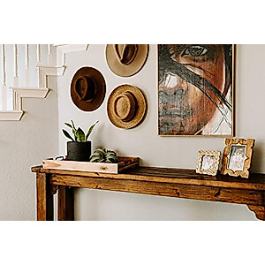 Villa Acacia Large Wood Serving Tray 24 Inch with Handles, Solid Wood, Light Finish