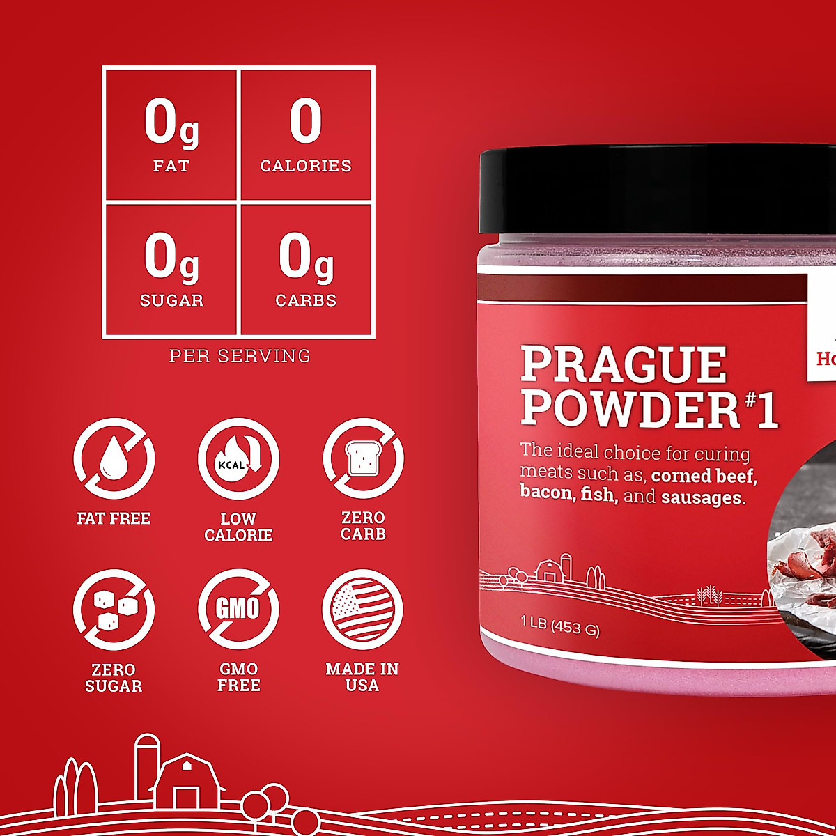 Hoosier Hill Farm Prague Powder Curing Salt, 1LB (Pack of 1)