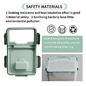 Begino Large Flour Storage Container Bin 25lb, Airtight Rice Storage Containers with Wheels Seal Locking Lid, BPA Free with Measuring Cup&Scoop for Flour, Rice, Grain(Green)