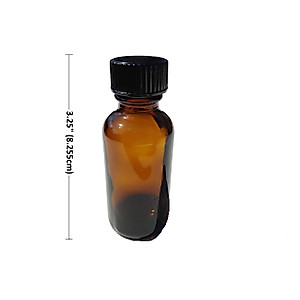 Dropper Stop® 1oz Amber Glass Boston Round Bottles (30mL) with Polycone Caps - Pack of 99
