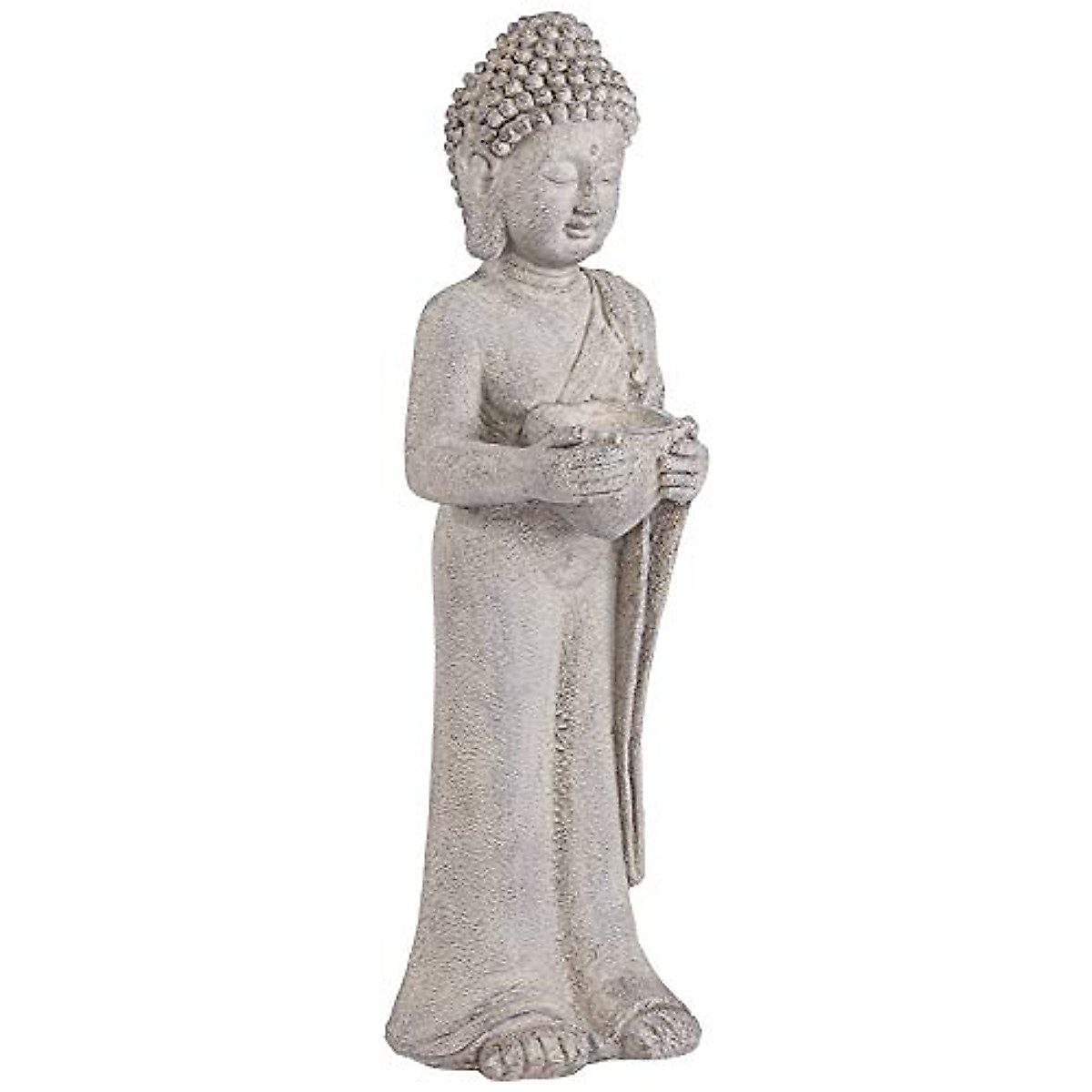 John Timberland Standing Buddha Asian Outdoor Statue 32" High Sculpture for Yard Garden Patio Deck Home Entryway Hallway