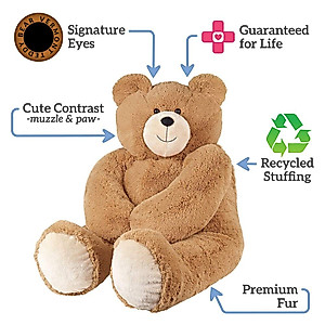 Vermont Teddy Bear Giant Stuffed Animals - Life Size Teddy Bear, 6 Foot, 6 FT, 72"