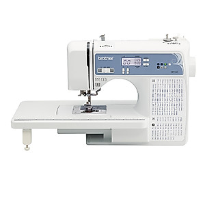 Brother XR9550 Sewing and Quilting Machine, Computerized, 165 Built-in Stitches, LCD Display, Wide Table, 8 Included Presser Feet, 20x12x17, White