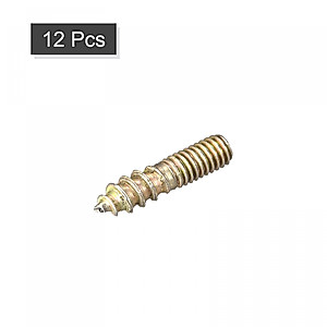 uxcell M4x16mm Hanger Bolts, 12pcs Double Ended Thread Dowel Screws for Wood Furniture